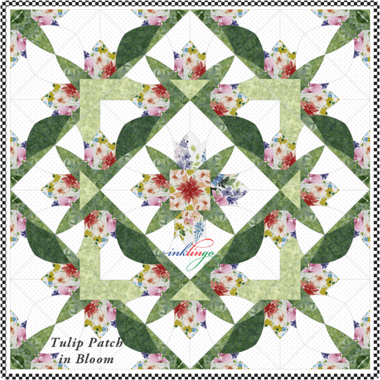 Pattern for Tulip Patch 8 inch Download - Quilt with Inklingo