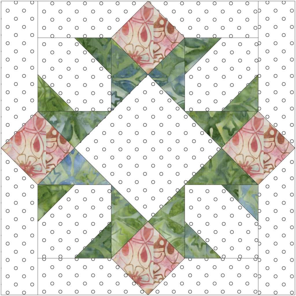 Springtime Quilt Block 9 inch PDF - Quilt with Inklingo