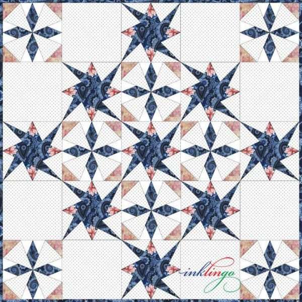 Inklingo Starry Path Quilt Settings - Quilt with Inklingo